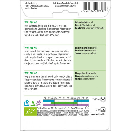 Graines Bio WASABINO 🌱 Livraison Rapide et Gratuite